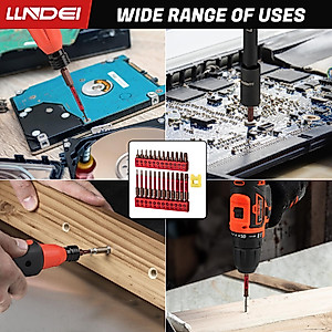LLNDEI 25 PCS Torx Bit Set(T5-T40), Security Torx Bit Set, Tamper Resistant Star Bits Set, 1" and 2" Long Magnetic Torx Bit Set with Magnetizing Demagnetizer