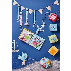 HABA Marine World Fabric Baby Toy Rattle with Removable Plastic Teething Ring