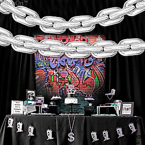 KatchOn, Big Silver Chain Balloons - 16 Inch, Pack of 30 | Chain Link Balloons, 90s Party Decorations | Chain Balloons Silver, Notorious One Birthday Decorations | Link Balloons, Hip Hop Party Decor