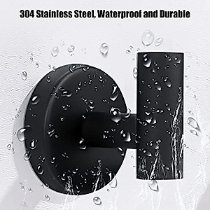 Nidacci Towel Hooks 20 Packs Matte Black, Towel Coat Robe Clothes Cabinet Closet Hook Stainless Steel Heavy Duty Door Hanger Wall Hook for Bathroom Bedroom Kitchen Hotel Pool