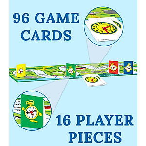 Carson Dellosa What Time Is It? Judy Clock Teaching Time Board Game, 4 Educational Games for Telling Time, Kindergarten and Elementary Board Games for Kids Ages 5+