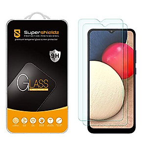(2 Pack) Supershieldz Designed for Samsung Galaxy A02s Tempered Glass Screen Protector, Anti Scratch, Bubble Free