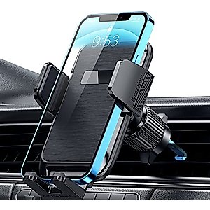 Qifutan Phone Mount for Car Vent [Upgraded Metal Clip] Cell Phone Holder Car Hands Free Cradle in Vehicle Car Phone Holder Mount Fit for Smartphone, iPhone, Cell Phone Automobile Cradles Universal