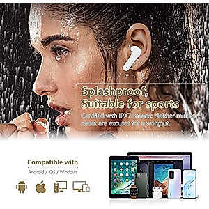 Wireless Earbud Bluetooth 5.0 Headphones Noise Cancelling Air Buds Pods 3D Stereo Ear pods in-Ear Ear Buds with Deep Bass Earphones Sport Headsets for Android/Samsung/Apple iPhone