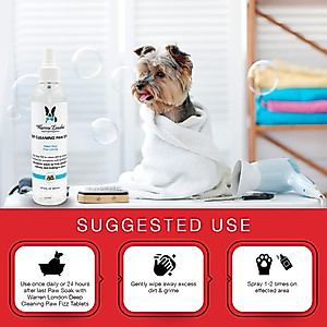 Warren London Deep Cleaning Paw Soak | Soothing Itchy Paw Relief for Dogs with Seaweed, Tea Tree Oil, & Aloe Vera | Anti Licking for Dogs Paws | 5 Minute Paw Spa Service at Home | Tablets & Spray