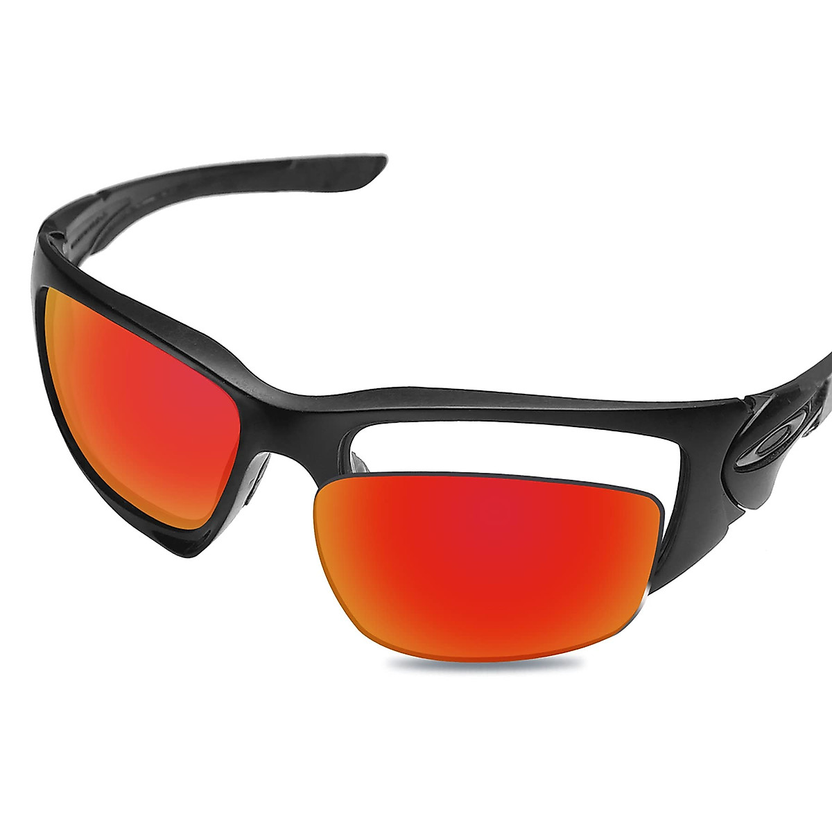 Glintbay 100% Precise-Fit Replacement Sunglass Lenses for Oakley Scalpel OO9095 - Polarized Fire Red Mirror
