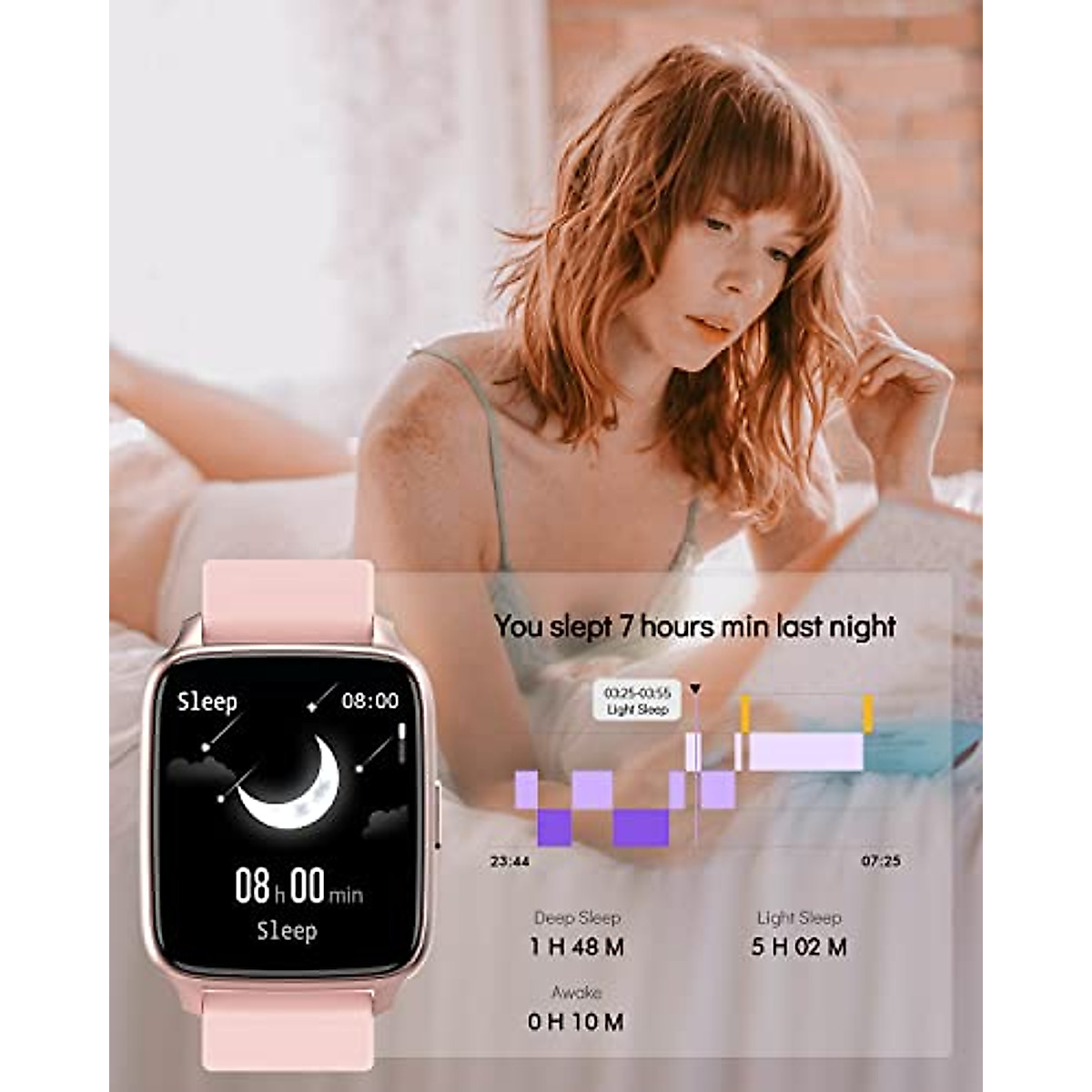 Deeprio Smart Watch 1.69 inch for Android Phones and iOS Compatible iPhone Samsung Men Women HD Screen Oxygen Pleasure Heart Rate Monitor IP68 Waterproof Smartwatch Fitness Tracker Fitness Watch