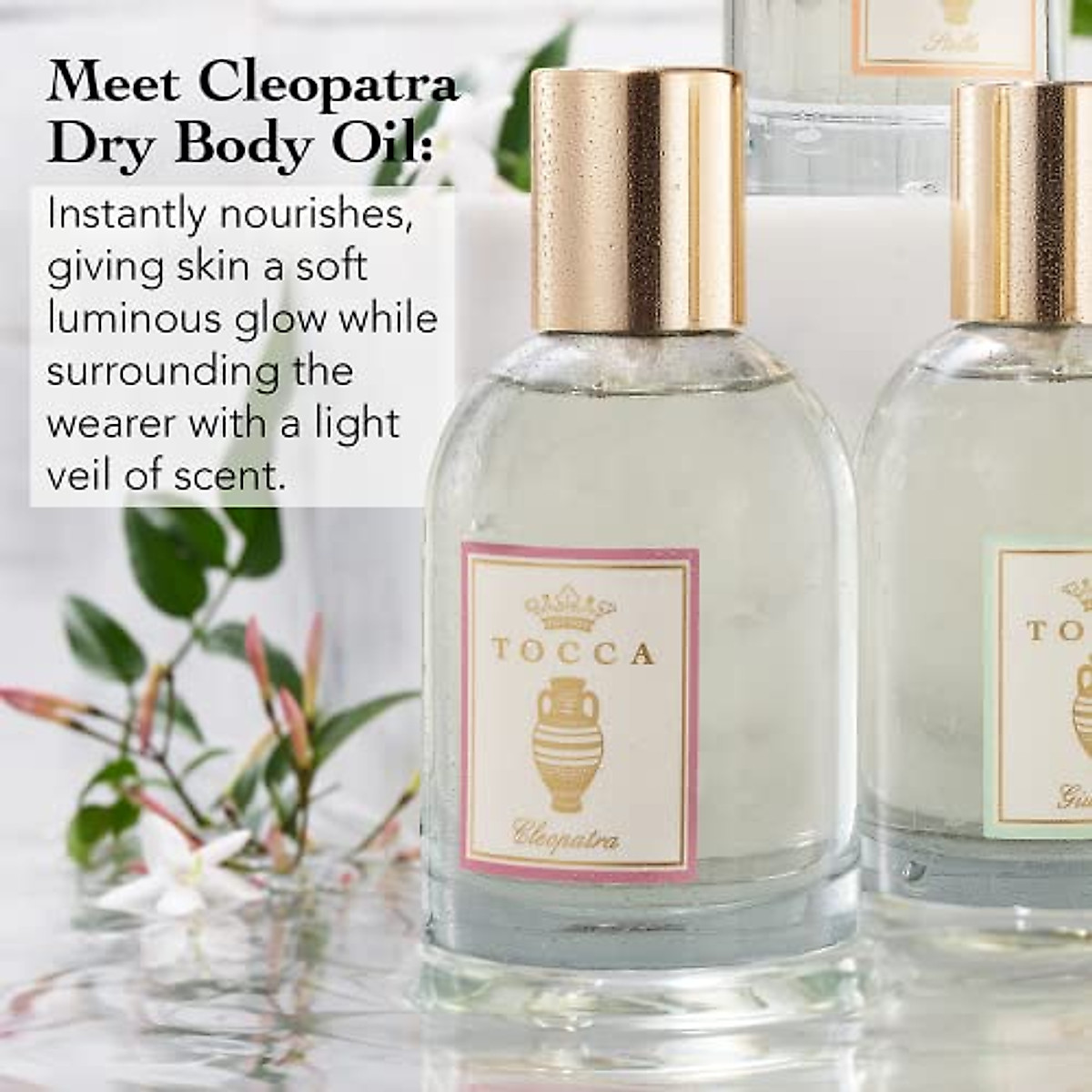 Tocca Dry Body Oil (100 ml) and Eau de Parfum (20 ml) in Cleopatra - Warm Floral, Grapefruit, Jasmine, Vanilla Musk