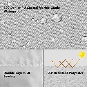 iCOVER Trailerable Pontoon Boat Cover, Heavy Duty Fits 17 to 20ft Long & Beam Width up to 102in Pontoon Boat with Storage Bag, Heavy-Duty Waterproof Stormproof, Fade-Resistant Polyester, Grey