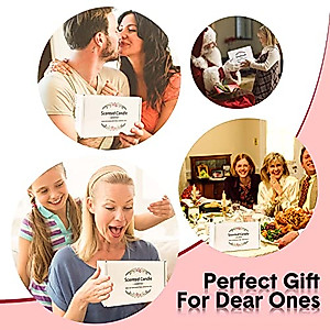 Scented Candles Gift Set for Women: Aromatherapy Candles for Home Rose Scented Natural Soy Wax Jar Candle Sets 2 Pack 6oz 40 Hour Burn Time Use for Stress Relief Relaxation Bath Yoga Birthday