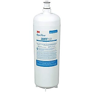 3M Aqua-Pure Under Sink Full Flow Drinking Replacement Water Filter 3MFF101, For Aqua-Pure System 3MFF100,Sanitary Quick Change, Reduces Particulates, Chlorine Taste and Odor, Cysts, Lead, Select VOCs, Model:70020249663, White