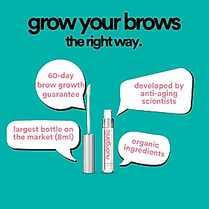 nuorganic Brow Growth Serum - Stronger + Thicker + Longer Eyebrows in 30 Days - Patented PhytoCellular Science - Vegan + Cruelty Free