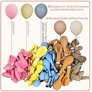 136Pcs Pastel Blue Yellow White Balloons Garland Kit Latex Balloons Arch for Baby Shower Birthday Wedding Engagement Anniversary Christmas Party Decoration…
