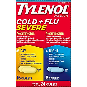 Tylenol Day and Night Cold and Flu Capsule, 24 Count per Pack - 48 per case.