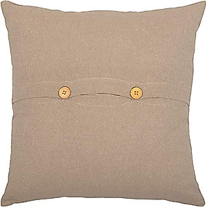 VHC Brands Sawyer Mill Graphic/Print Chambray Cotton Farmhouse Stenciled Square Pillow 18x18 Filled Bedding Accessory, Tractor Charcoal