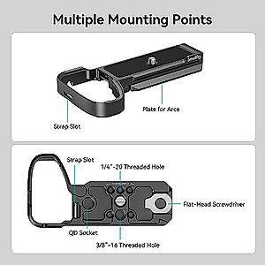 SmallRig Baseplate for Sony Alpha 6700, Bottom Mount Plate Built-in Quick Release Plate for Arca, Supporting Quick Switch Between Tripod and Stabilizer (DJI RS 2 / RSC 2 / RS 3 / RS 3 Pro) - 4338