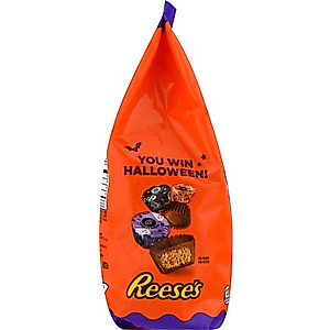 REESE'S Miniatures Milk Chocolate Peanut Butter Cups, Halloween Candy Bulk Bag, 31 oz