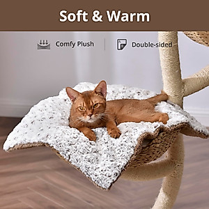 Petace Self Warming Cat Bed, 24" x 18" Self Heating Pet Pad, Double Sided Heated Dog Mat Thermal Blanket for Large Kittens Small Puppy