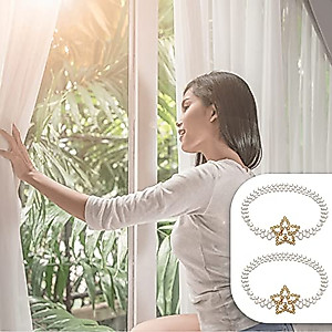 Curtain Tiebacks Crystal Pearl Spring Design Curtain Ties Carving Design Curtain Holdback Curtain Holders for Drapes Backs Thin or Thick Curtain Modern Style Curtain Hooks Holdback Decorative(Star)