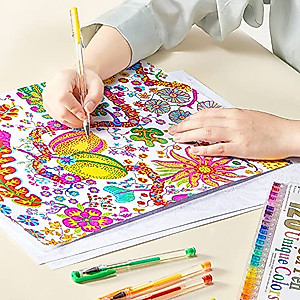 Shuttle Art 120 Unique Colors (No Duplicates) Gel Pens Gel Pen Set for Adult Coloring Books Art Markers