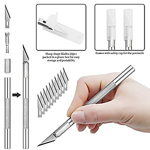 Jetmore 63 Pack Exacto Knife Craft Knife Kit with 60 PCS Hobby Knife Replacement Blades , Hobby Knife Precision Knife Exacto Knife Set for DIY Craft, Scrapbooking, Art Work Cutting