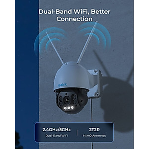 REOLINK RLC-523WA - PTZ Cameras Outdoor for Home Security, 5MP Wired WiFi Security Camera, 1920p, Auto Tracking, 5X Optical Zoom, AI Motion Detection, 2.4/5Ghz WiFi, Spotlights Color Night Vision