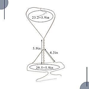 Bmirth Sexy Body Chain Silver Bikini Bra Chain Beach Waist Belly Chain Body Jewelry for Women and Girls (F)
