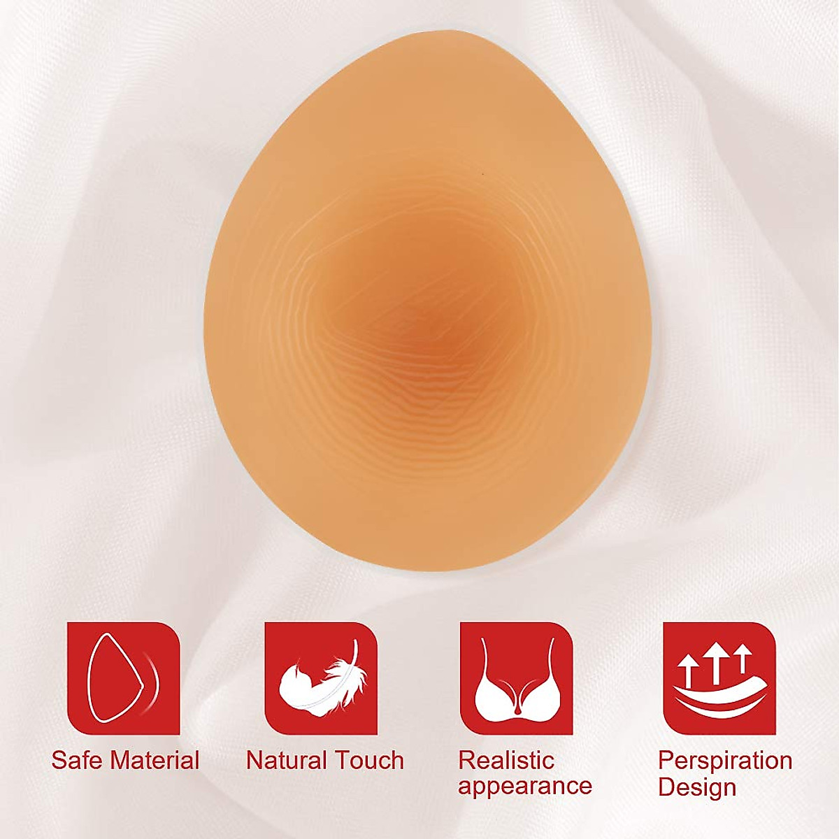ONEFENG One Piece Waterdrop Silicone Breast Forms Mastectomy Prosthesis Concave Bra Pad Breast Ehancers