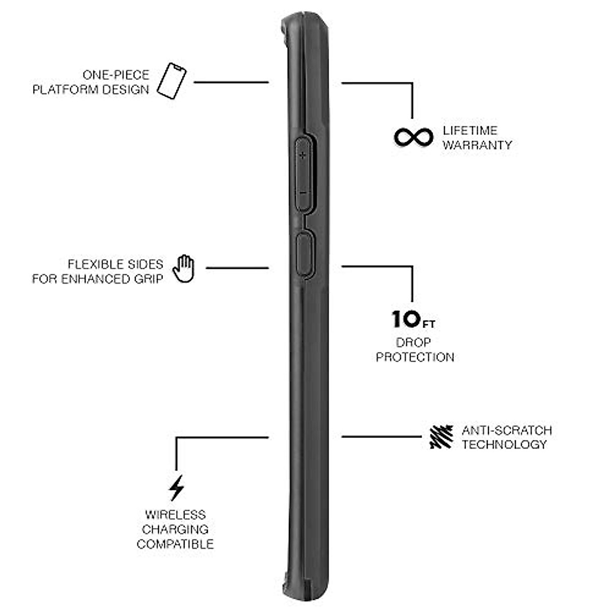 PELICAN - Case for Samsung Galaxy Note 20 Ultra 5G - Impact Polymer, VOYAGER Series w/ Micropel - 6.9 - Clear/Gray