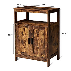 Tianlang Retro Industrial Storage Cabinet, Cupboard with 1 Adjustable Shelf and 2 Doors, Multifunctional Cabinet for Living Room, Kitchen, Enterway, Stable Wood Frame, Retro Brown LJBC002F