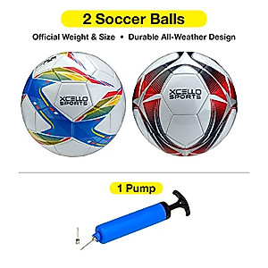 Xcello Sports Soccer Ball Size 4 Assorted Graphics with Pump (Pack of 2)