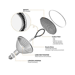 C-Raptile Deep Heat Projector 100W Infrared Reptile Heat Lamp Bulbs Reptile Light