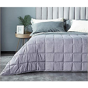 Qusleep Heavy Blanket in Jacquard Woven-New Stripe Pattern in Matte Grey for Adults and Kids (Floral Stripe, 48“72” - 15LB)