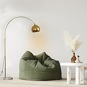 LightInTheBox Modern LED Arc Floor Lamp Gold Floor Lamp Brass Standing Lamp with Marble Base Floor Light for Living Room Reading Bedroom Home Office