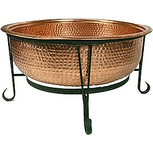 Global Outdoors 26" Genuine Copper Fire Pit with Screen, Cover and Safety Poker
