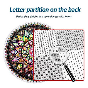 Bgraamiens Puzzle-Geometric Colorful Mandala-1000 Pieces Creative Geometric Round Blue Board Colorful Mandala Jigsaw Puzzle