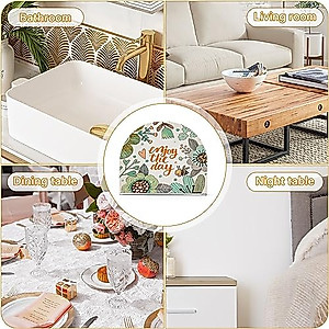 Napkin Holder, Clear Acrylic Paper Napkin Holders Flowers and Bees Enjoying The Day Tissue Box Dispenser Stand Tabletop Space Saver Upright Napkin Towel Holders for Kitchen Restaurant Home Decor