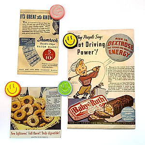 KROYSEA 12PCS Strong Fridge Magnets, Colorful Decorative Smiling Face Refrigerator Magnets, Cute Whiteboard Magnets, for Office Cabinets and Dishwasher