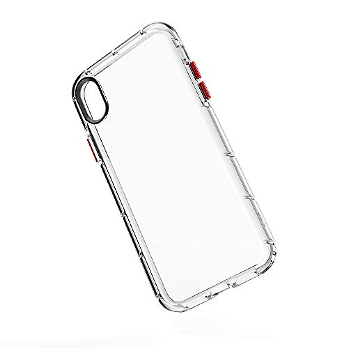 Zizo Surge Series for iPhone XR Case - Sleek Clear Case Customizable Buttons - Clear