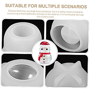 FAVOMOTO Resin Jar Molds 4 Sets Snowman Jar Mold Snowman Storage Holder Epoxy Resin Moulds Resin Tray Molds Jewlery Holder Stencils for Crafts Silicone Mold with Lid Snowman Mold