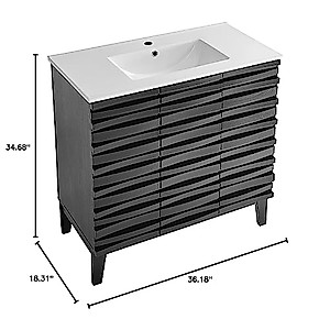 Swiss Madison Well Made Forever Cascade Bathroom Black Bath Vanity