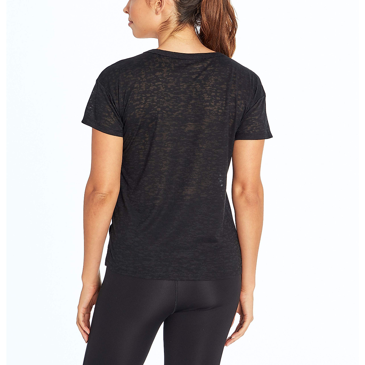 Jessica Simpson Sportswear Clarke Short Sleeve V-Neck Casual Tshirt, Meteorite, X-Large