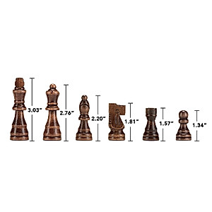 AMEROUS Magnetic Wooden Chess Pieces, Tournament Staunton Wood Chessmen Pieces Only, 3.03" King Figures Chess Game Pawns Figurine Pieces with 2 Storage Bags, Replacement of Missing Pieces