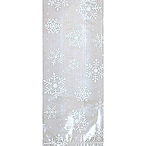 White Snowflake Cello Party Bags - 9 1/2" x 4", 20 Pcs