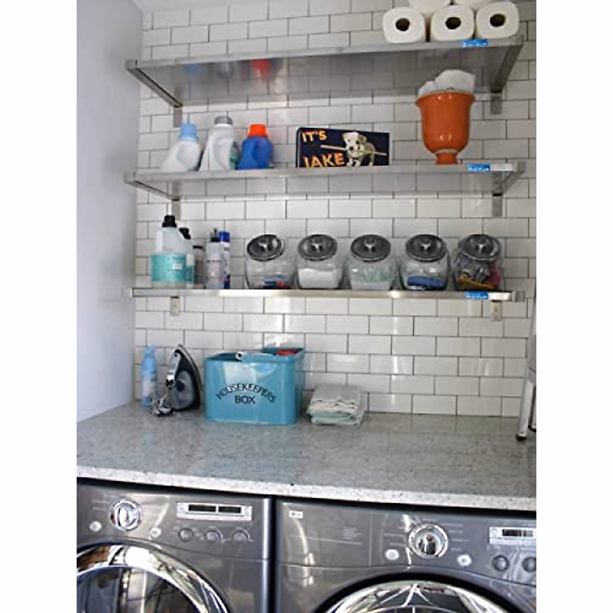 AmGood 14" Width x 30" Length | Stainless Steel Wall Shelf | Square Edge | Metal Shelving | Heavy Duty | Commercial Grade | Wall Mount | NSF Certified