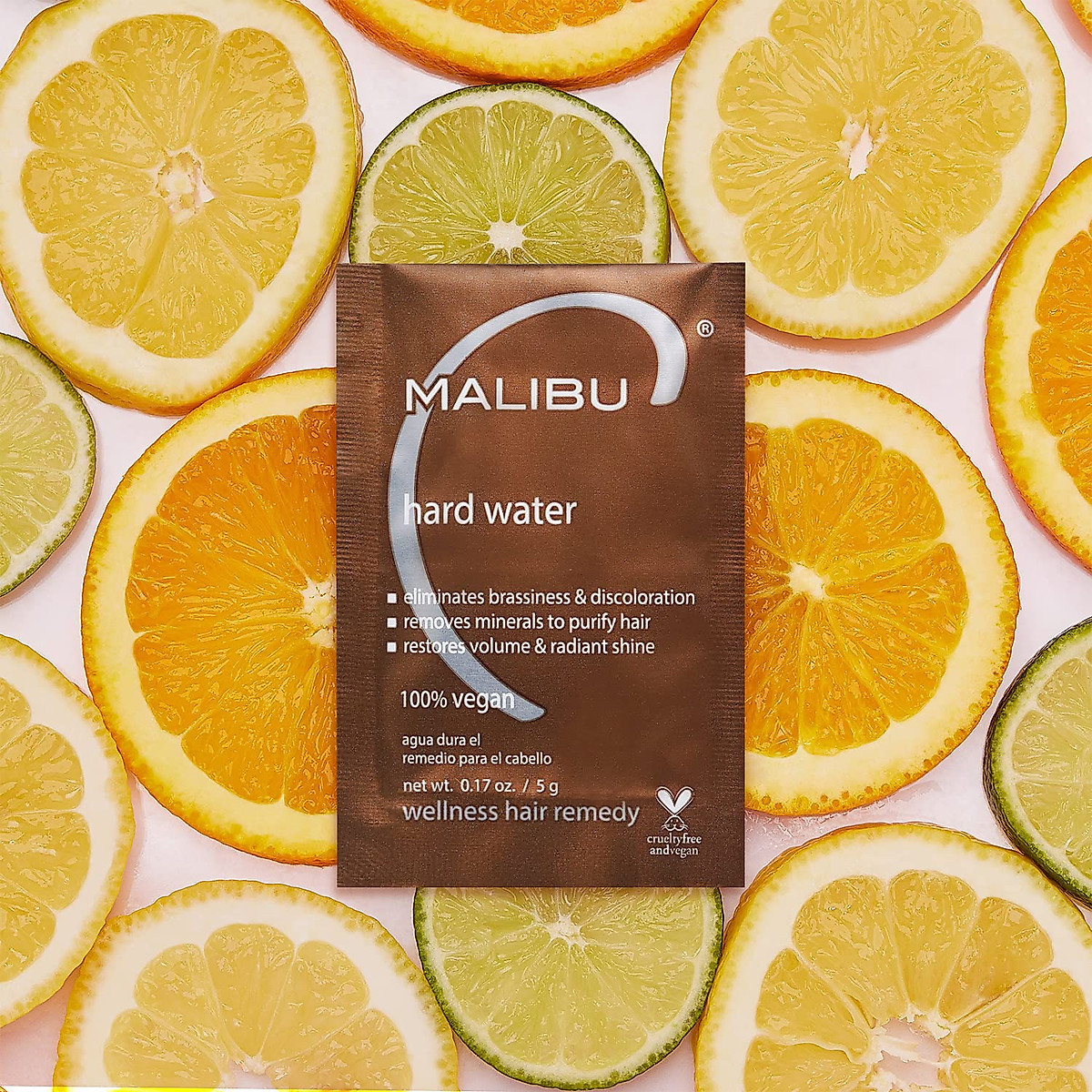 Malibu C Hard Water Wellness Hair Remedy - Removes Hard Water Deposits & Impurities + Restores Volume and Radiant Shine with Vitamin C Complex (1 Packet)