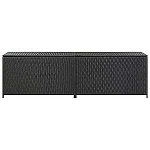 BIGBARLEY Outdoor Storage Box for Food Deliveries, Patio Tools,Outdoor Cushions & Pillows, Garden Supplies, Pet Stuff and Pool Accessories, Poly Rattan 78.7"x19.6"x23.6" Black