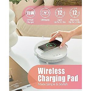 BELMAK Bedside Lamp with Wireless Charger, Phone Charging Lamps for Bedroom, Speaker Lamp Bluetooth Wireless, 6 in 1 Touch Bedside Lamp, Unique Gifts for Women, Dad, Mom, Men Birthday Gift Ideas