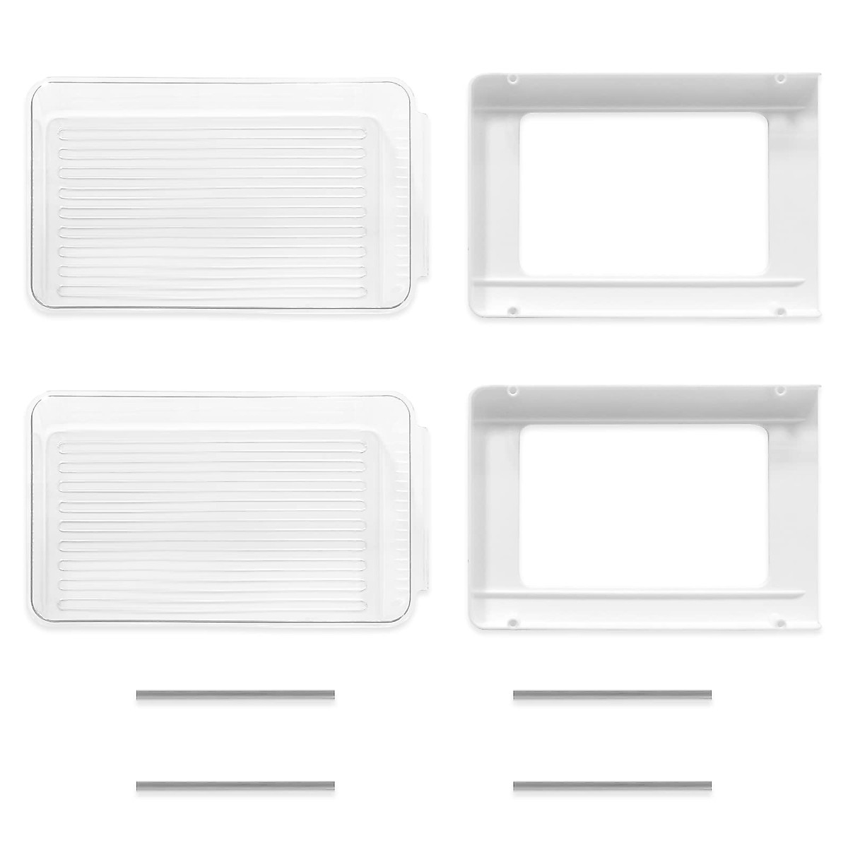 Ruishetop Stackable Under Sink Cabinet Organizer, Multi-Purpose 2 Tier Drawers Sliding Cabinet Basket Organizer Drawer with Handle for Home Kitchen Bathroom Office