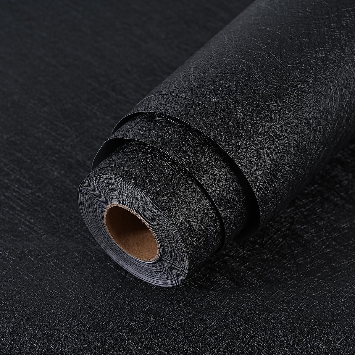 LOVADA Peel and Stick Wallpaper Black Silk Wall Paper - 15.7 x 98 Inch Self Adhesive Wallpaper Peel and Stick, Easy to Paste Wall Contact Paper for Stand Liner, Table and Door Makeover Decor